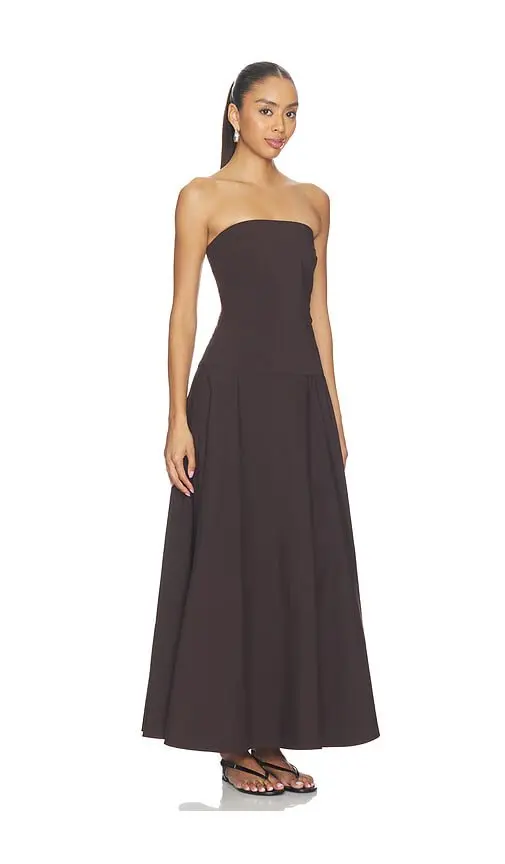 ST. AGNI Strapless Rouleau Maxi Dress - Chocolate