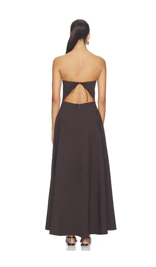 ST. AGNI Strapless Rouleau Maxi Dress - Chocolate