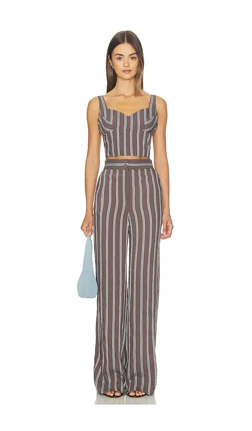 Veronica Beard Vonette Striped Cropped Top