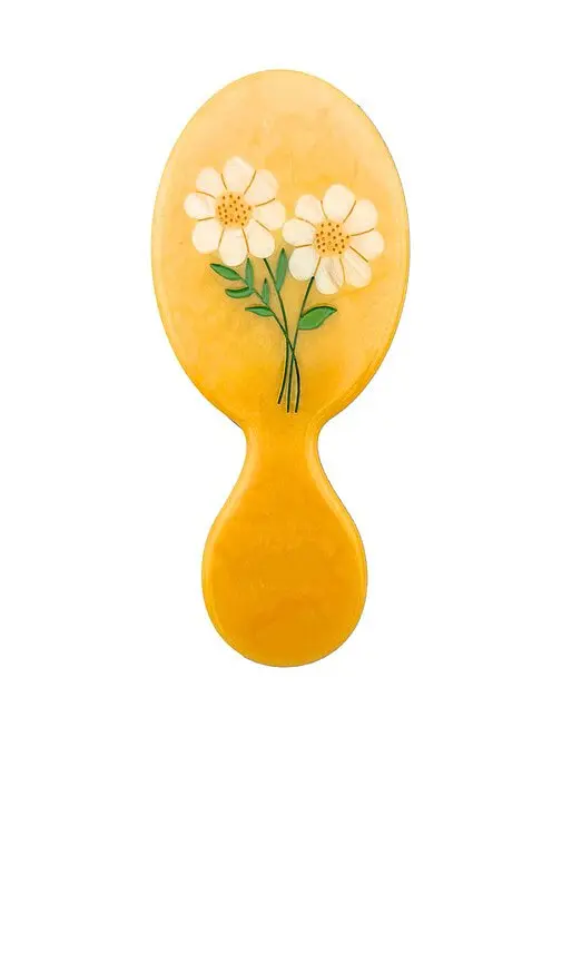 SOLAR ECLIPSE Hand-painted Vintage Daisy Handbag Hero Brush - Yellow