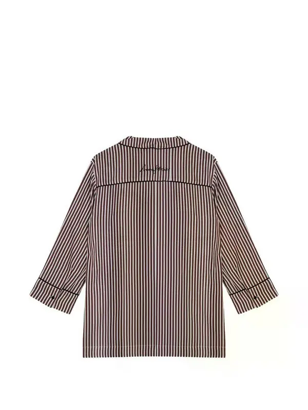 Love Stories Striped Pajama Shirt - Brown