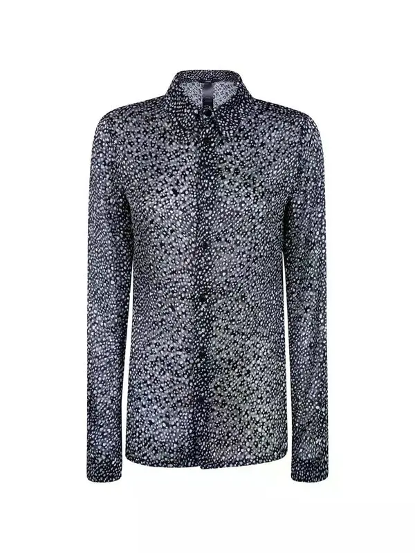 SAPIO Devoré Graphic-pattern Shirt - Black