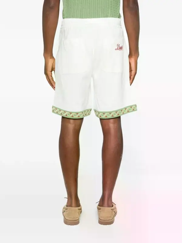 Drole De Monsieur Embroidered Trim Elasticated Waist Shorts