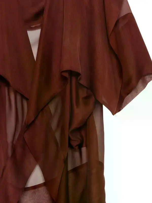 Alberta Ferretti Draped Sheer-finish Coat