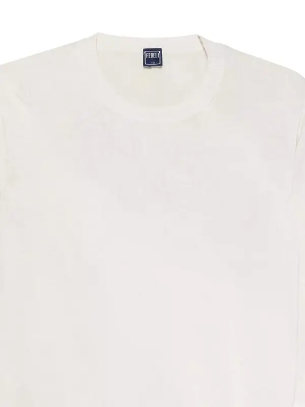 Fedeli Fine-knit Crew Neck Sweater - Neutrals