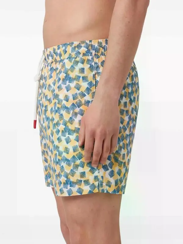 Kiton Geometric-print Swim Shorts