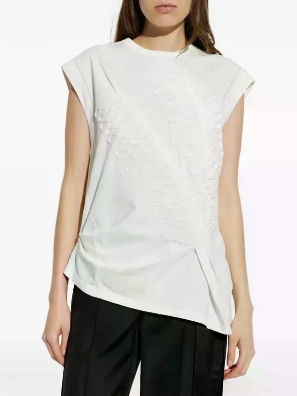 Alexander McQueen Asymmetric T-shirt With Frogging Detail