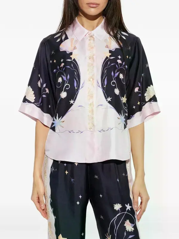 FORTE_FORTE Seashell Print Short-sleeve Shirt