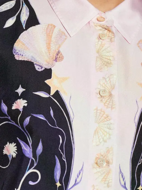 FORTE_FORTE Seashell Print Short-sleeve Shirt