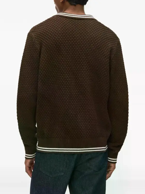 Karl Lagerfeld Ikon Waffle-knit Polo Sweater