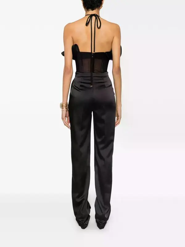 Elisabetta Franchi Ruffled Corset Jumpsuit - Black