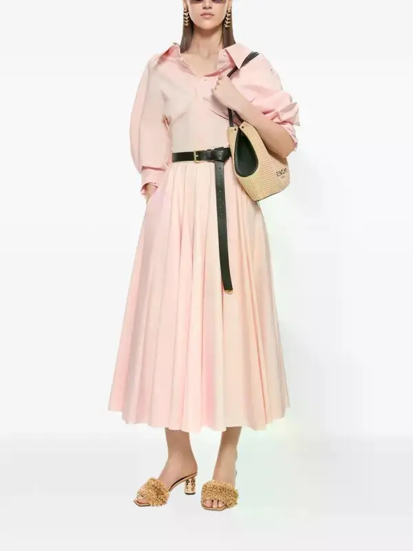 Givenchy Pleated Cotton Drawstring Skirt