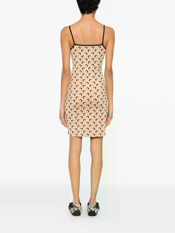 MARINE SERRE Moon-print Mini Dress - Neutrals