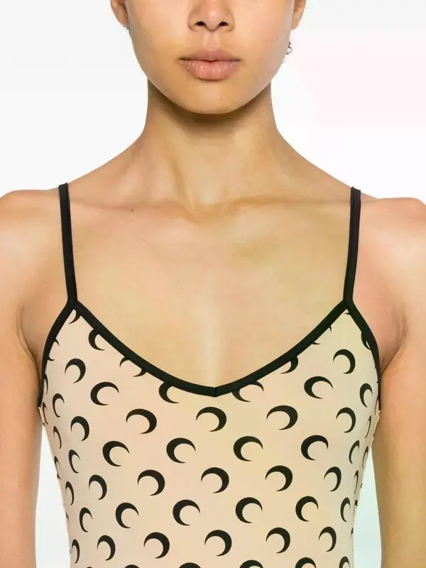 MARINE SERRE Moon-print Mini Dress - Neutrals