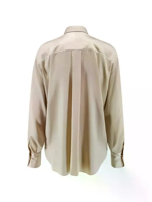 Brunello Cucinelli Monili-chain Satin Shirt - Neutrals