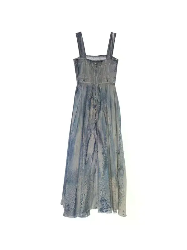 Masnada Tie-dye Pleated Maxi Dress