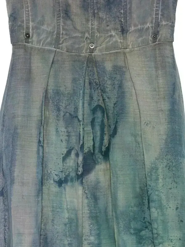 Masnada Tie-dye Pleated Maxi Dress