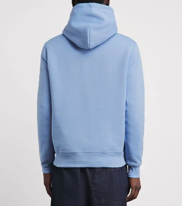 Polo Ralph Lauren Cotton-blend Hoodie With Graphic Bear Print - Blue