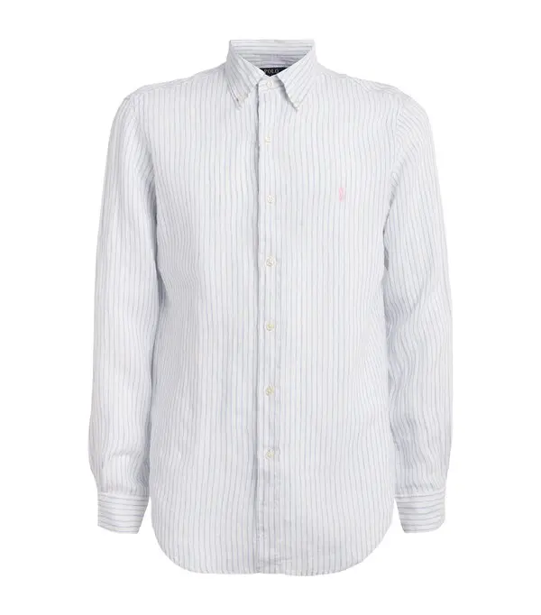 Polo Ralph Lauren Linen Custom-fit Stripe Shirt - White