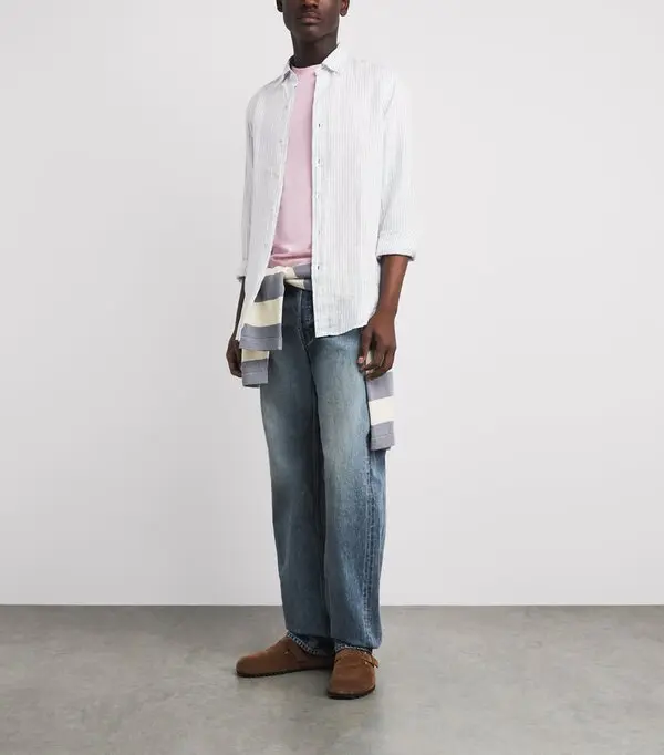 Polo Ralph Lauren Linen Custom-fit Stripe Shirt - White