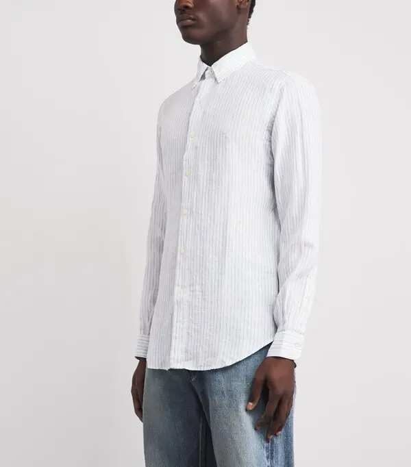 Polo Ralph Lauren Linen Custom-fit Stripe Shirt - White