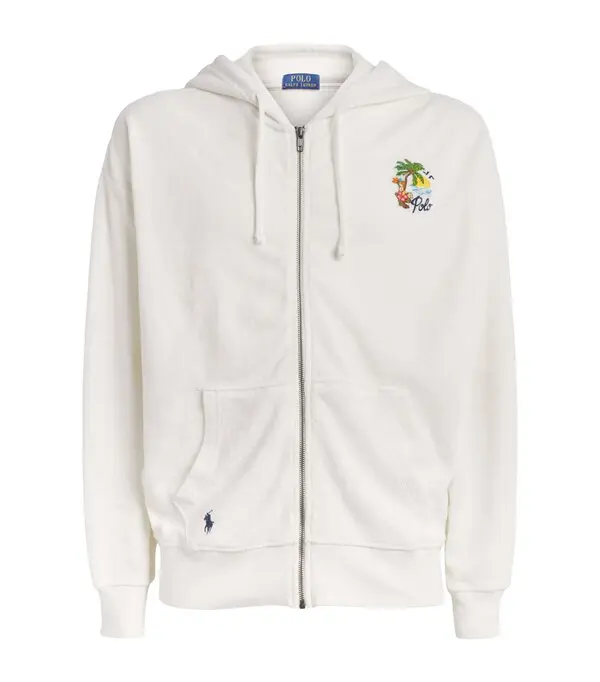 Polo Ralph Lauren Cotton-blend Palm Tree Zip-up Hoodie - White