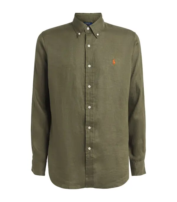 Polo Ralph Lauren Linen Custom-fit Shirt - Green