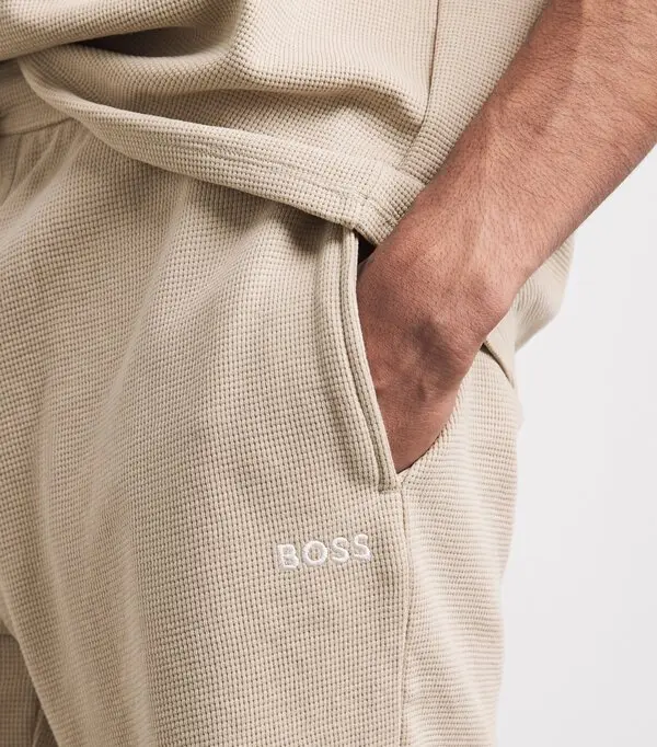 BOSS Cotton-blend Waffle-knit Shorts With Drawstring