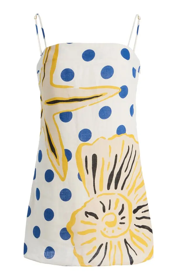 CALA DE LA CRUZ Ancona Mini Linen Dress - Multi