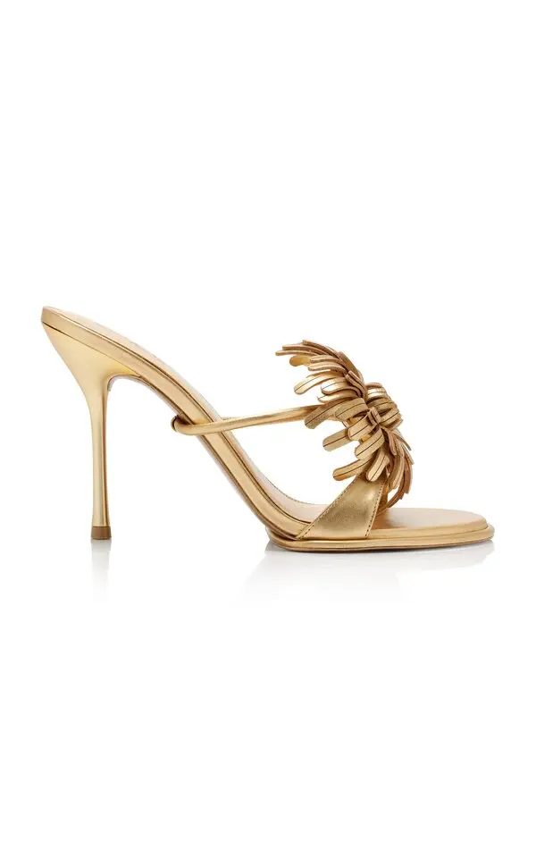 Cult Gaia Carla Leather Sandals - Gold
