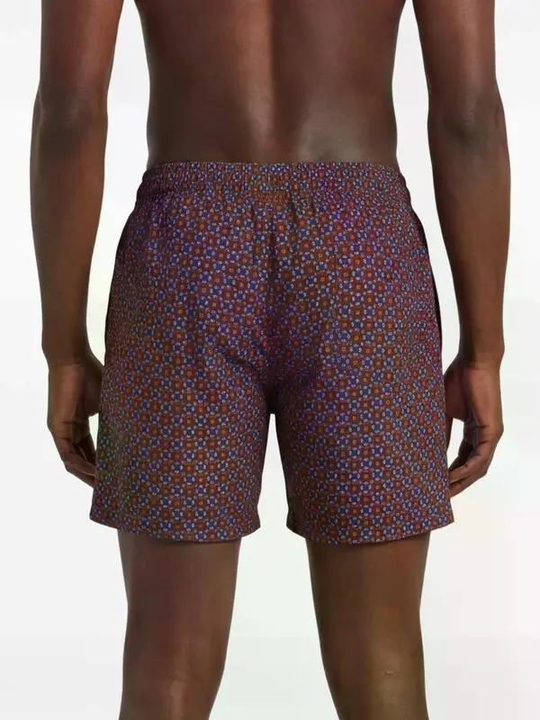 Altea Geometric-print Swim Shorts - Red