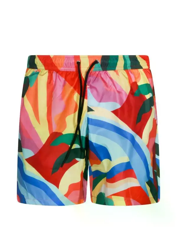 MAUNA KEA Abstract-print Swim Shorts - Red
