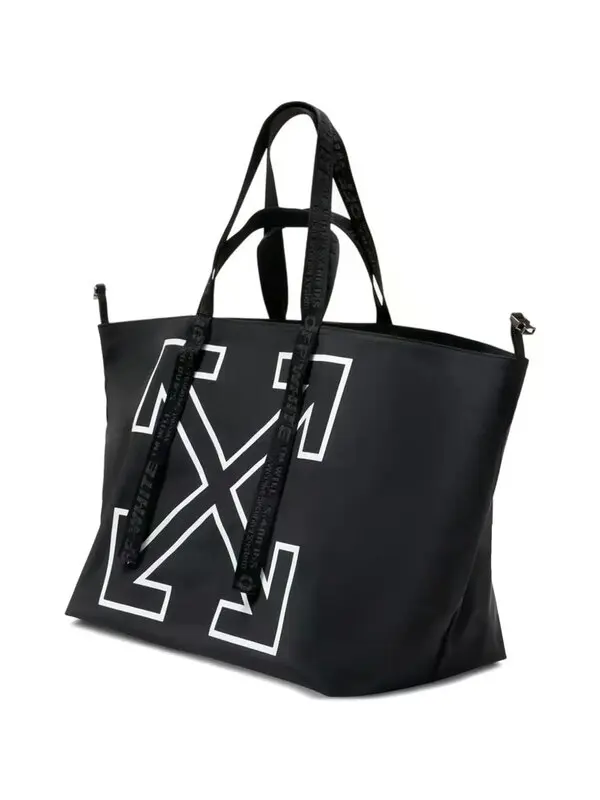 Off-White Tote Bag With Arrows Motif And Logo Strap