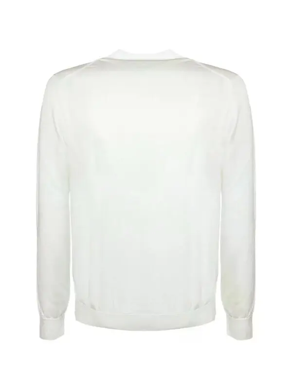 Fedeli Long-sleeve Crew Neck Sweater - White