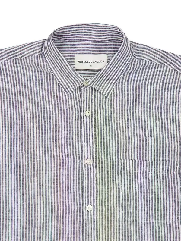 Frescobol Carioca Telles Striped Linen Shirt - Blue