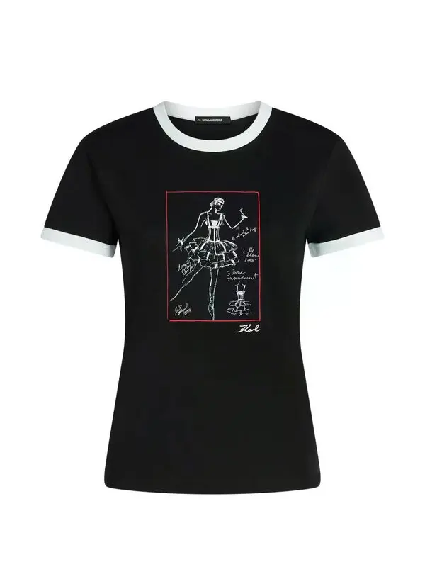 Karl Lagerfeld Le Ballet Graphic T-shirt - Black