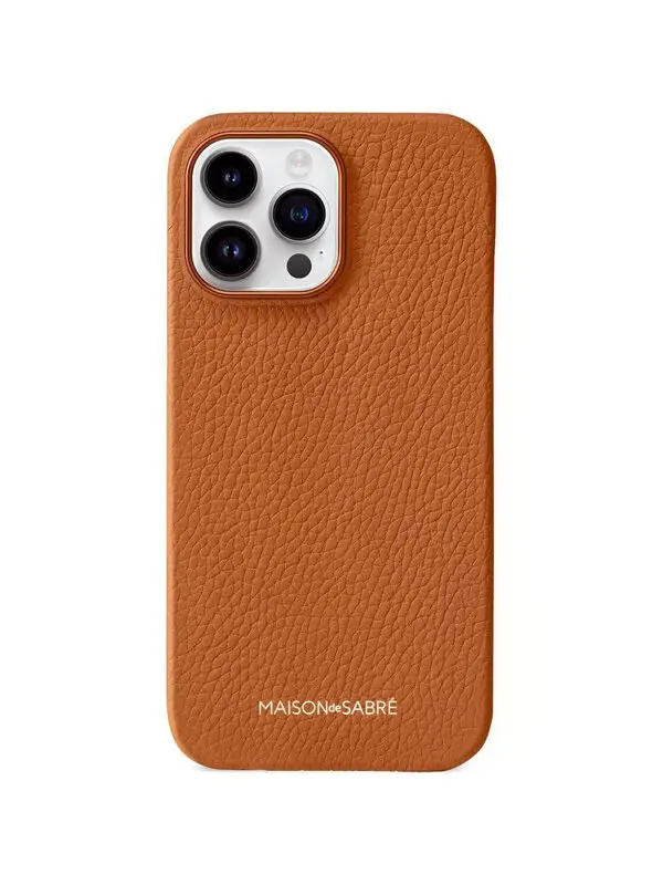 MAISON DE SABRE Leather Iphone 15 Pro Case - Brown