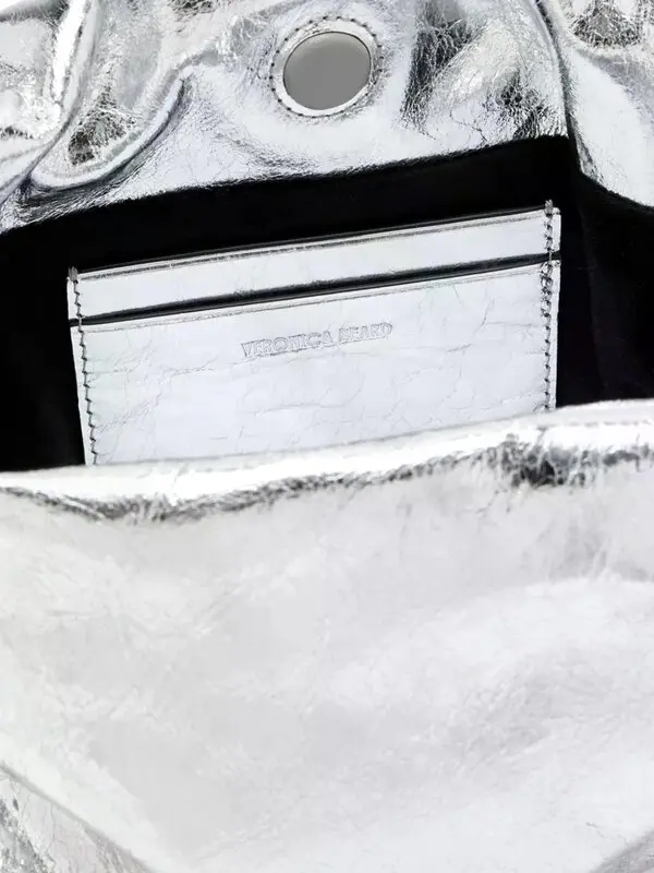 Veronica Beard Metallic Crinkled Clutch Bag