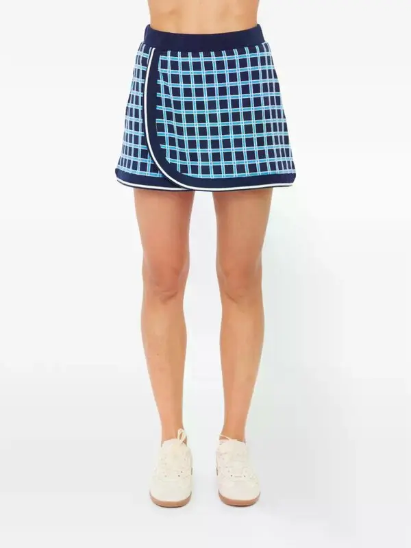 The Upside Checked Wrap Mini Skirt