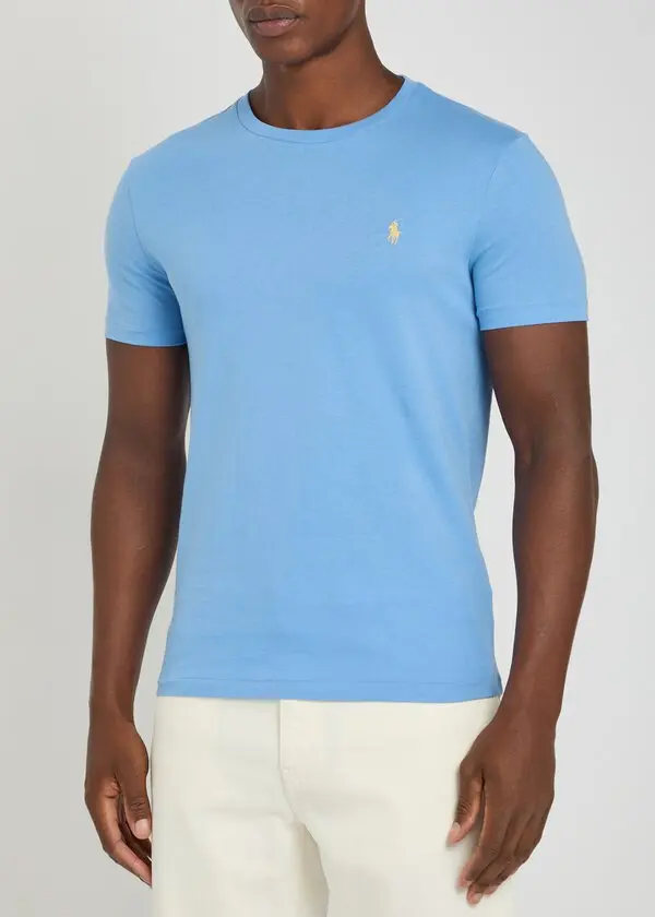 Polo Ralph Lauren Logo-embroidered Cotton T-shirt - Blue