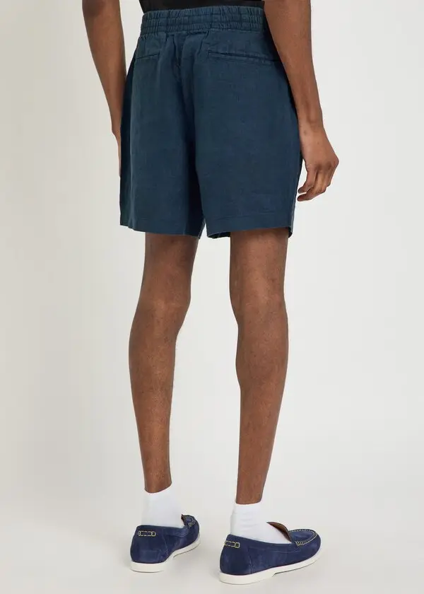 Polo Ralph Lauren Embroidered Linen Shorts - Navy