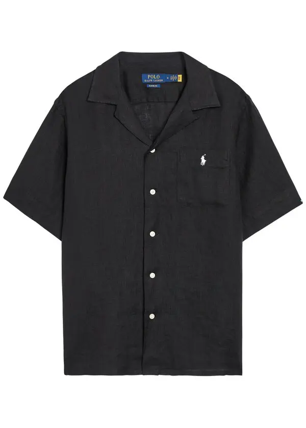 Polo Ralph Lauren Logo-embroidered Linen Shirt - Black