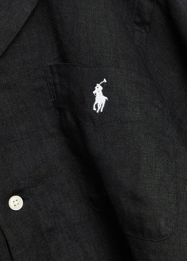 Polo Ralph Lauren Logo-embroidered Linen Shirt - Black