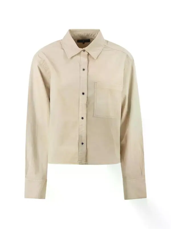 7 For All Mankind Beige Chest Patch Pocket Shirt - Neutrals