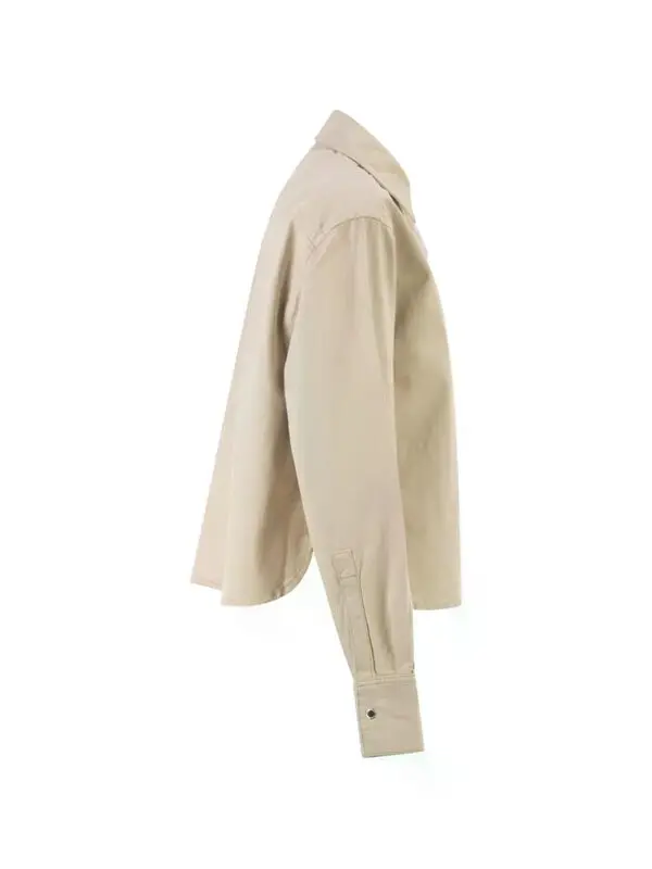 7 For All Mankind Beige Chest Patch Pocket Shirt