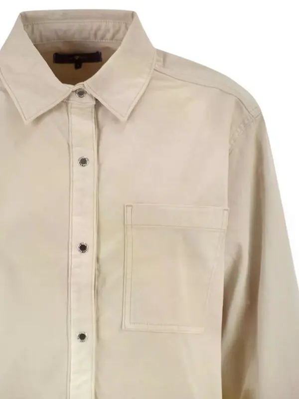 7 For All Mankind Beige Chest Patch Pocket Shirt