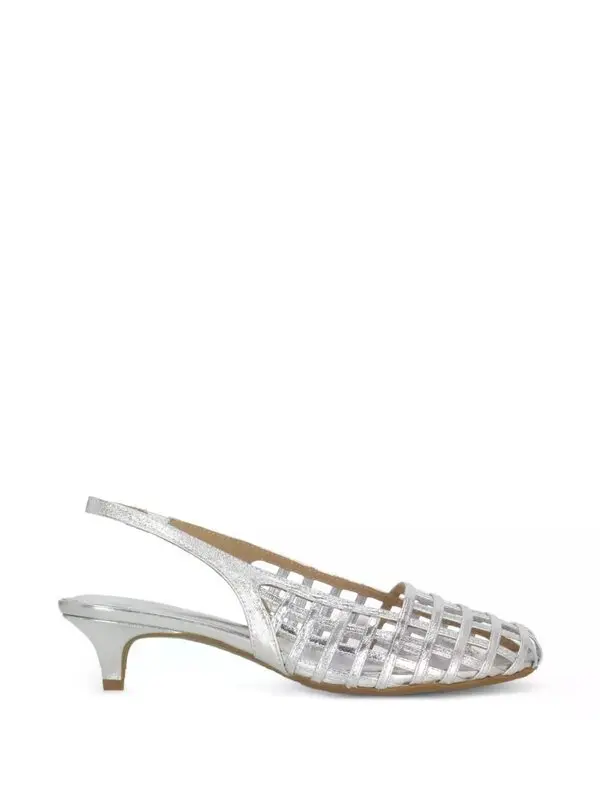 Ash 50mm Kitten Heel Slingback Pumps - Silver