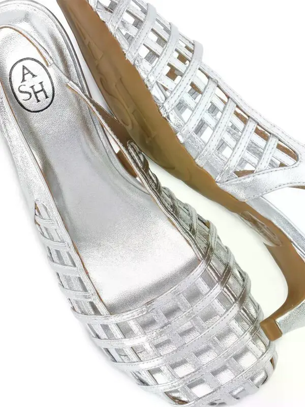 Ash 50mm Kitten Heel Slingback Pumps - Silver