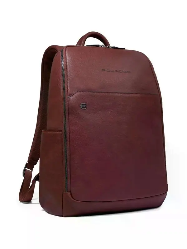 PIQUADRO Pebbled Leather Backpack - Brown