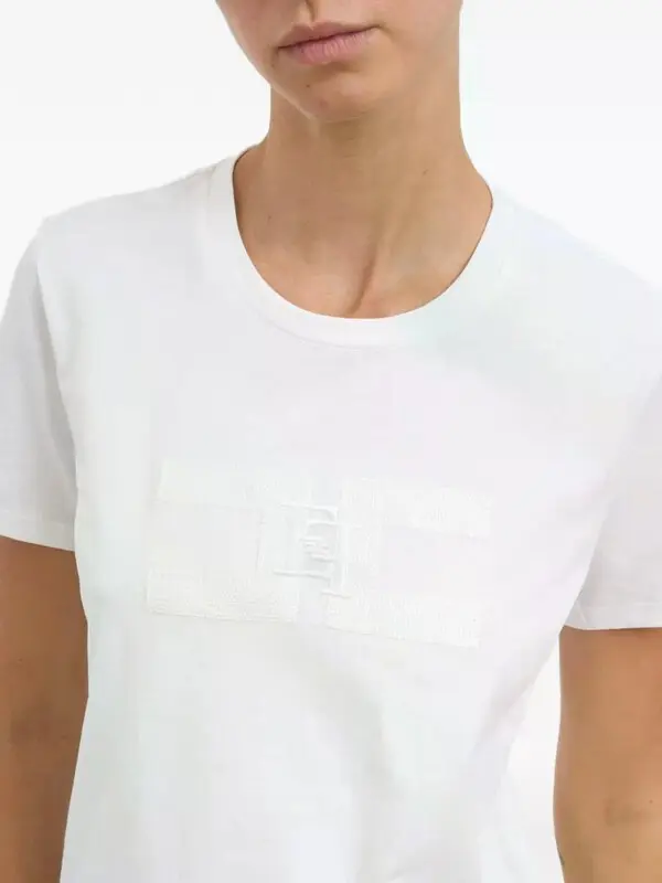 Elisabetta Franchi Cotton T-shirt With Logo Patch